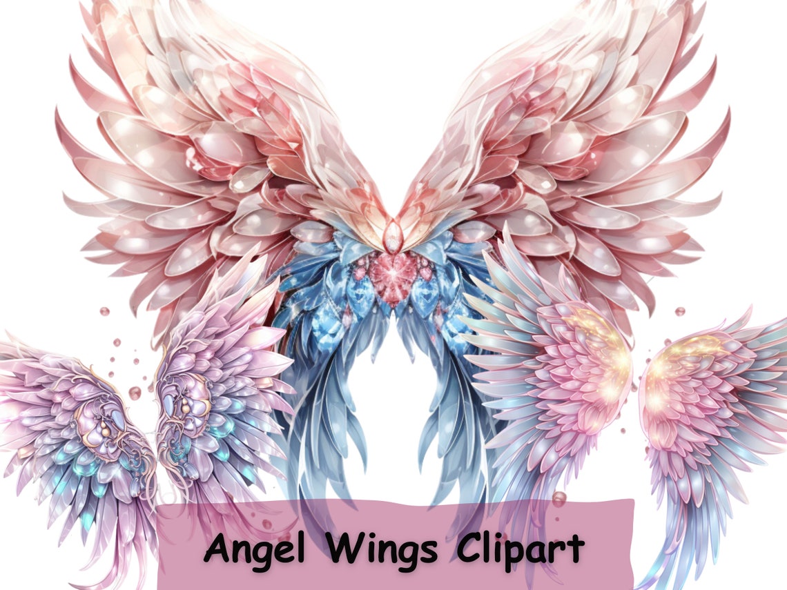 Angel Wings Clipart, 10 Pngs, Fairy Wings Clip Art, Custom Portrait ...
