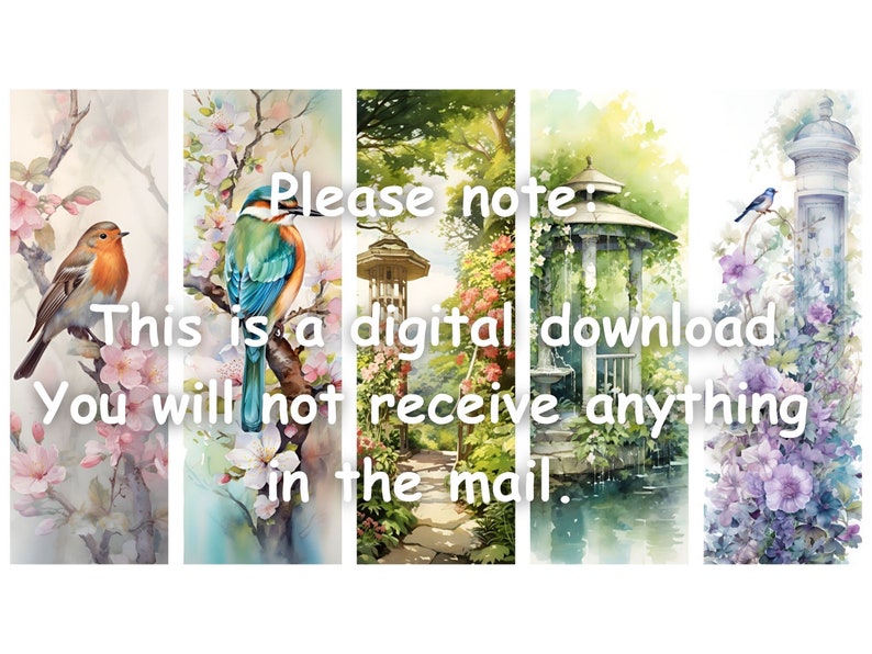 Garden Printable Bookmarks Bundle Set of 20 Pngsjpg Sheets - Etsy UK