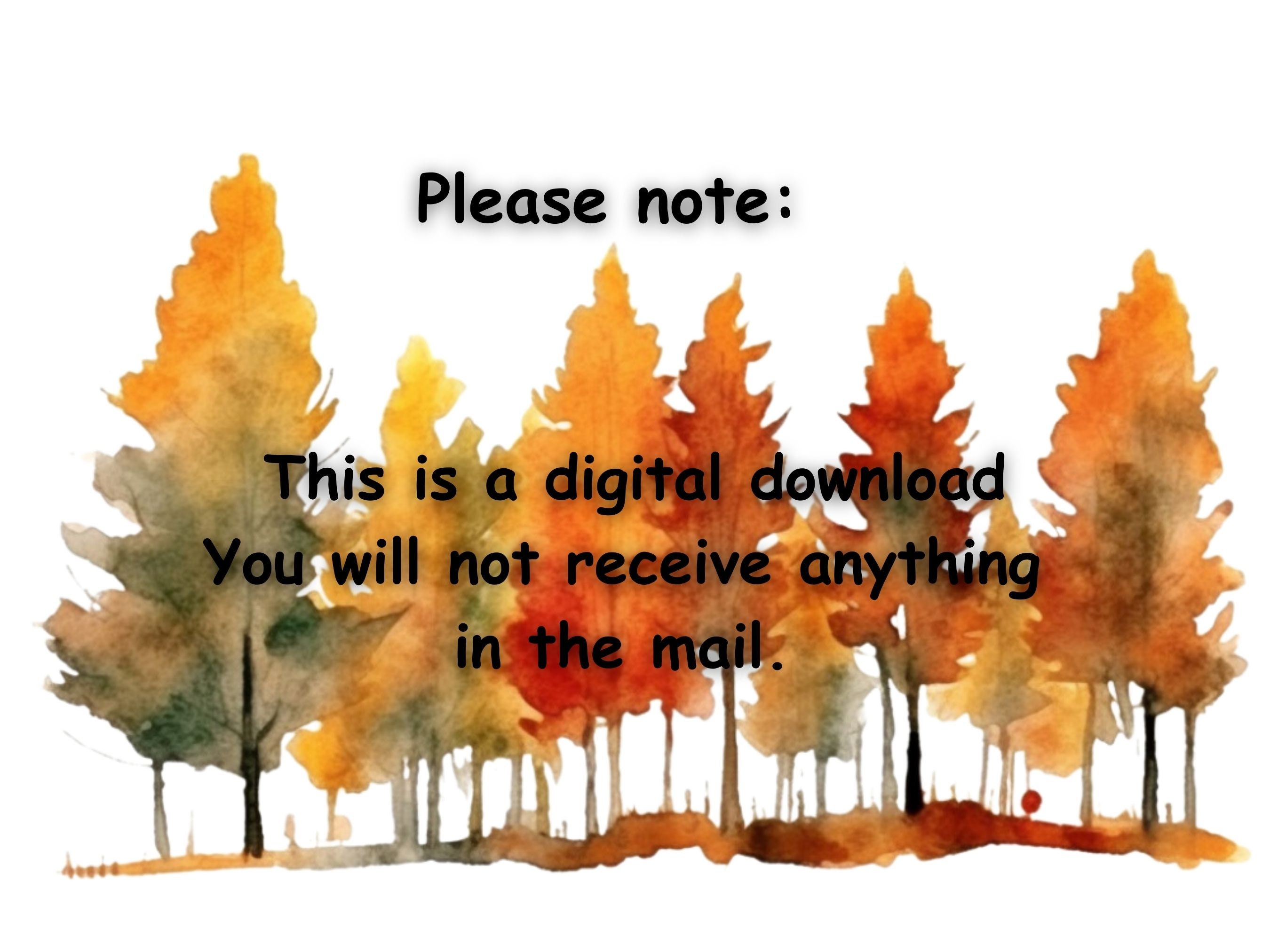 Autumn Fall Forest Watercolor Clipart Bundle, Fall Trees Clip Art PNG ...