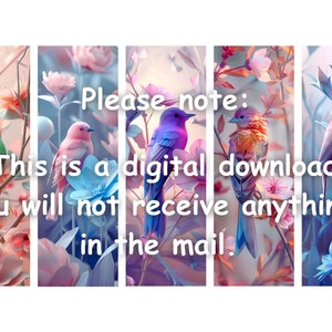 3D Birds Printable Bookmarks Bundle, Set of 20 PNG/JPG Bookmark Designs ...