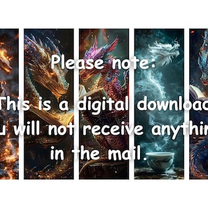Fantasy Dragon Bookmarks: 20 Unique Designs (digital Download) - Etsy