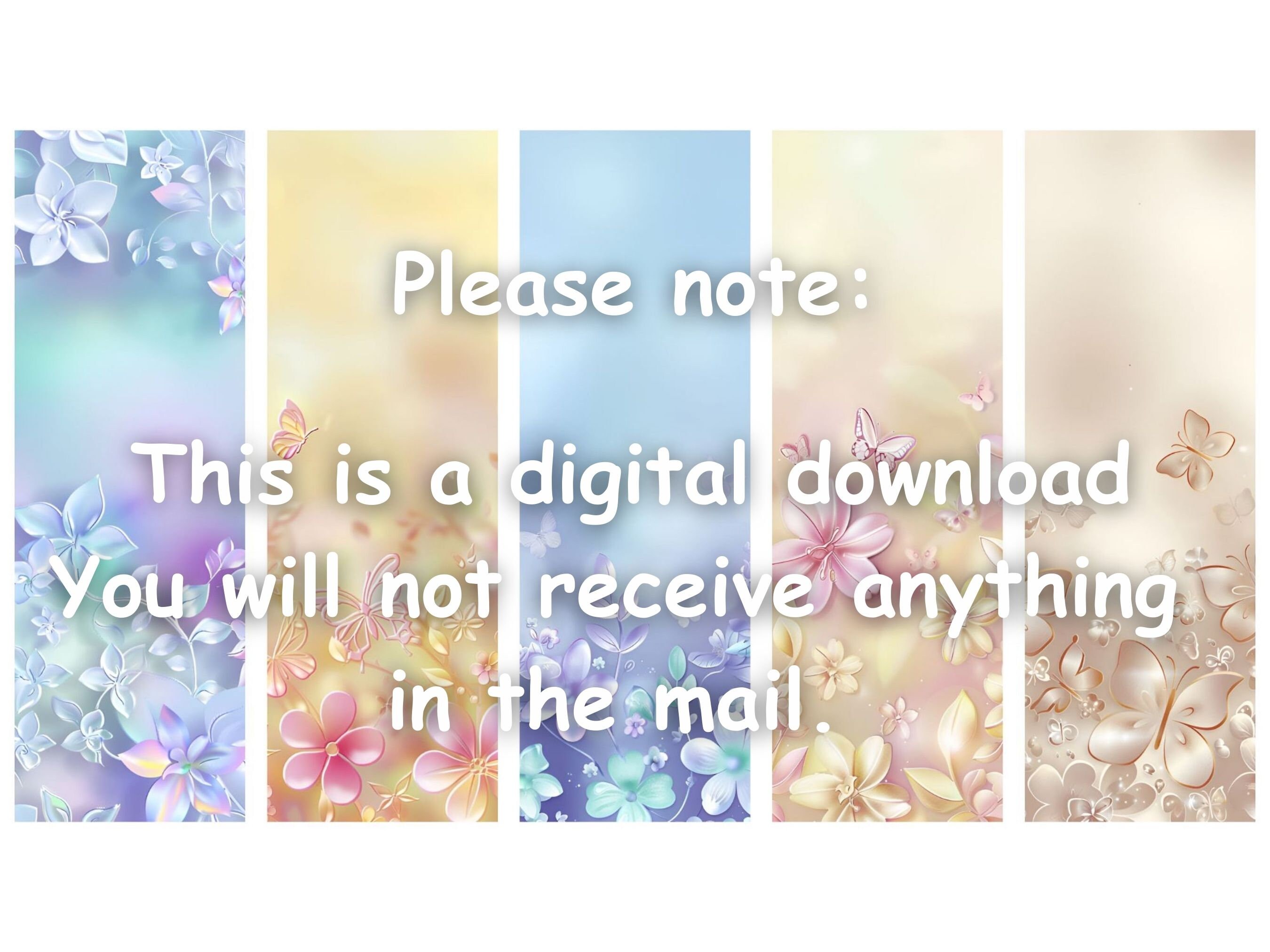 Pastel Floral Printable Bookmarks: Spring Flower PNG JPG Set (digital ...