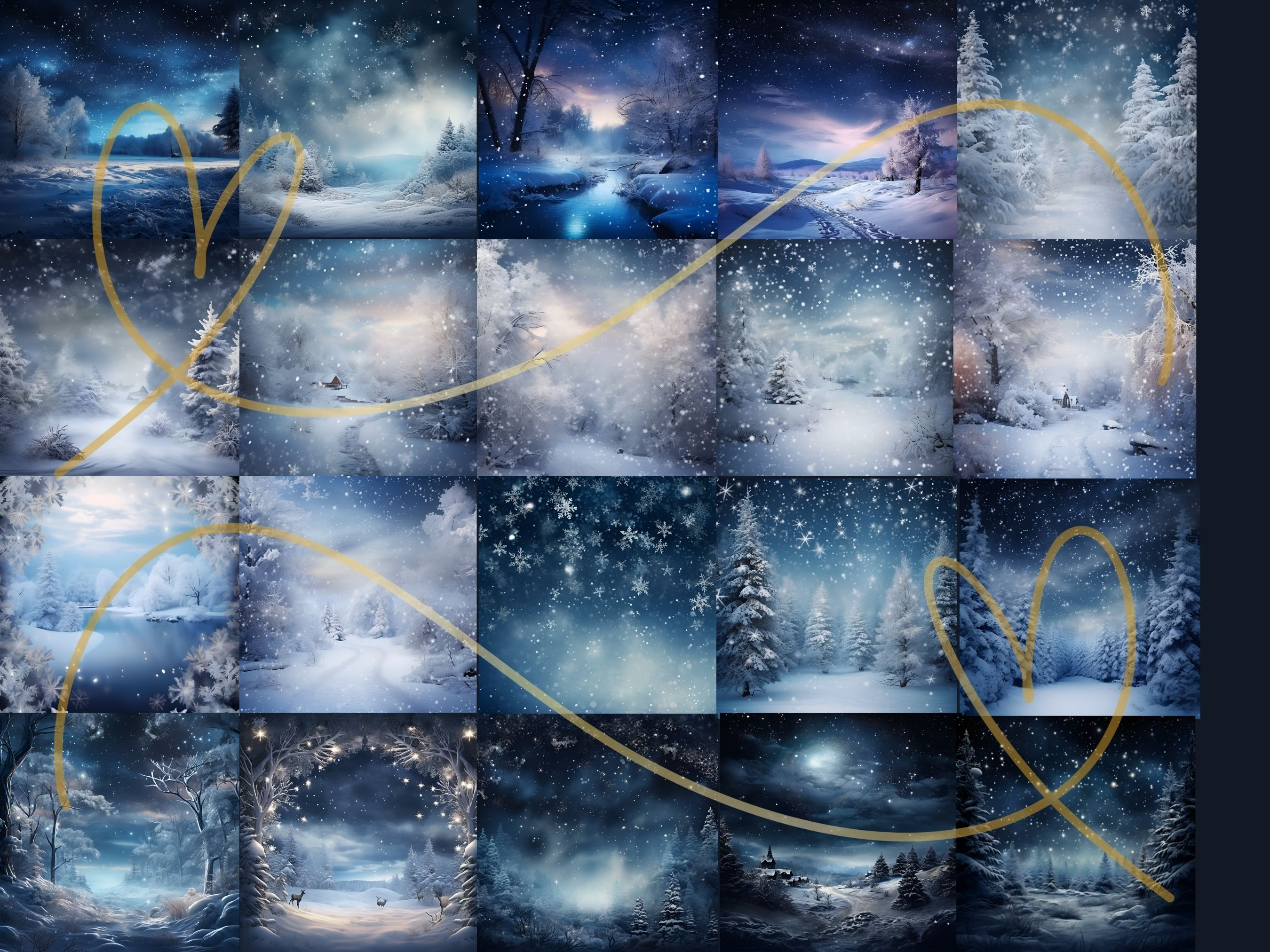Winter Snow Digital Paper: Snowy Forest, Landscape Backgrounds (digital ...
