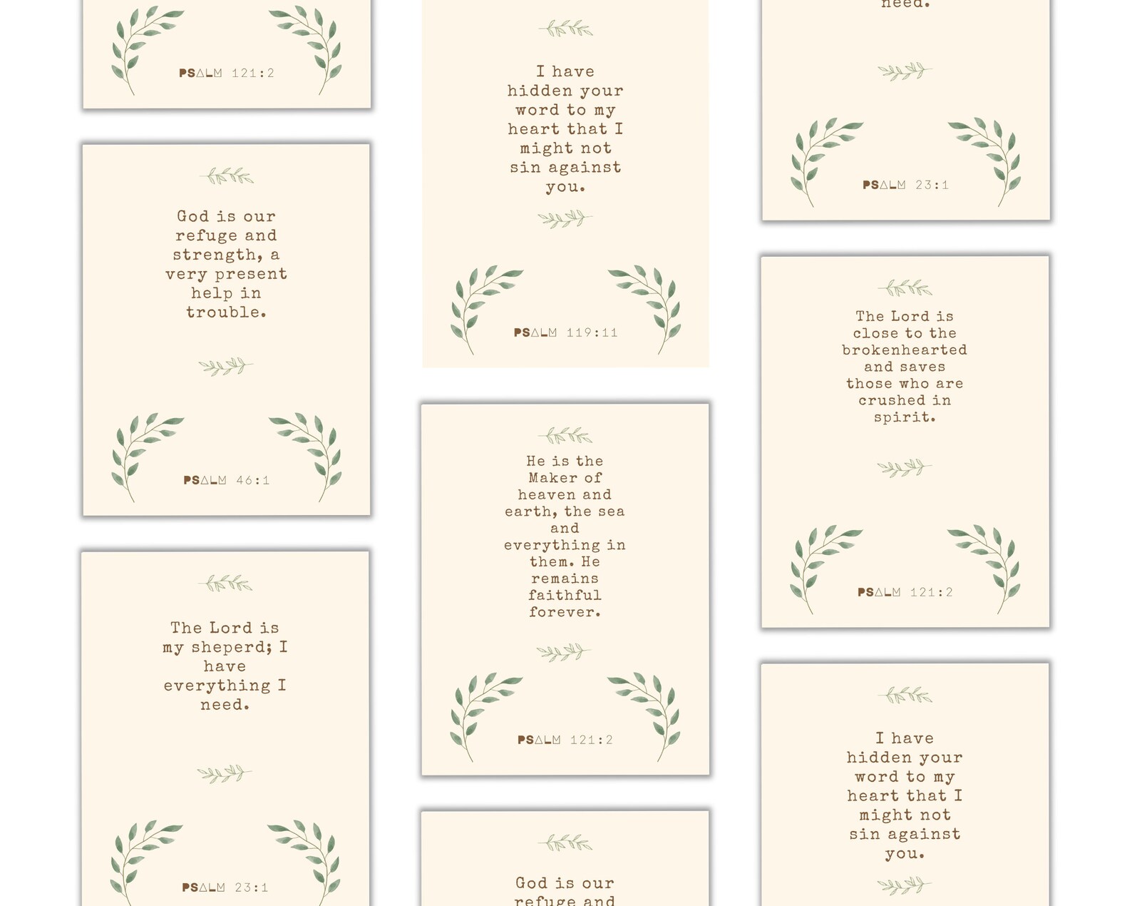 Bible Verse Cards Printable, Christian Cards Printable, Scripture Cards ...