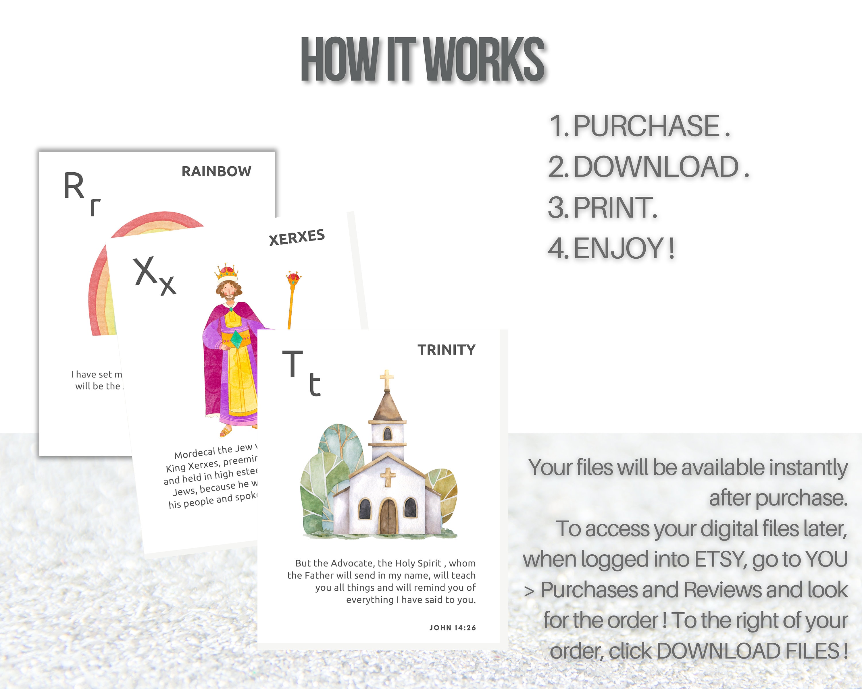 Printable Bible Alphabet Cards for Kids, Bible Verses Alphabet Card Set ...