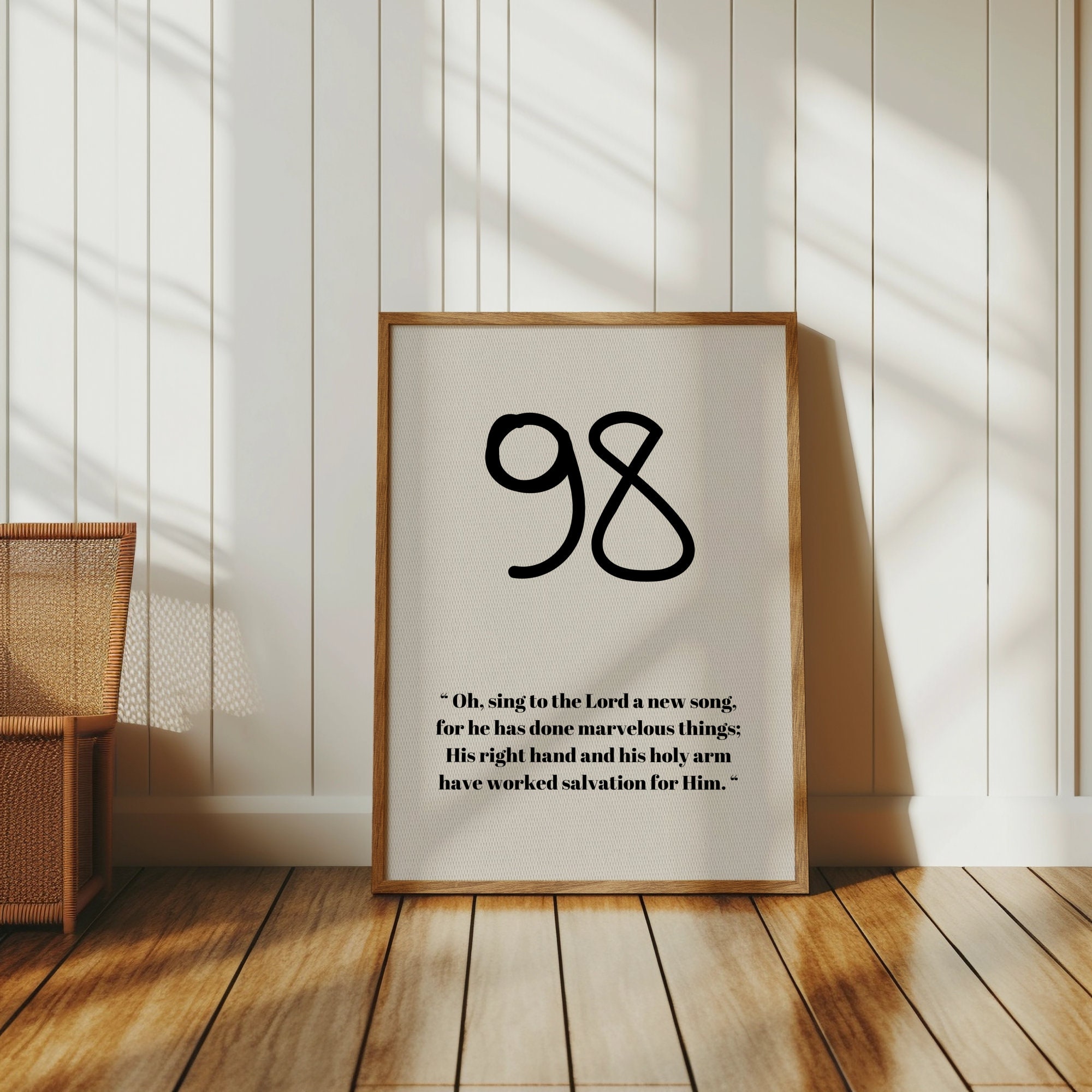 Psalm 98, Christian Wall Art Printable, Modern Scripture Art, Bible ...