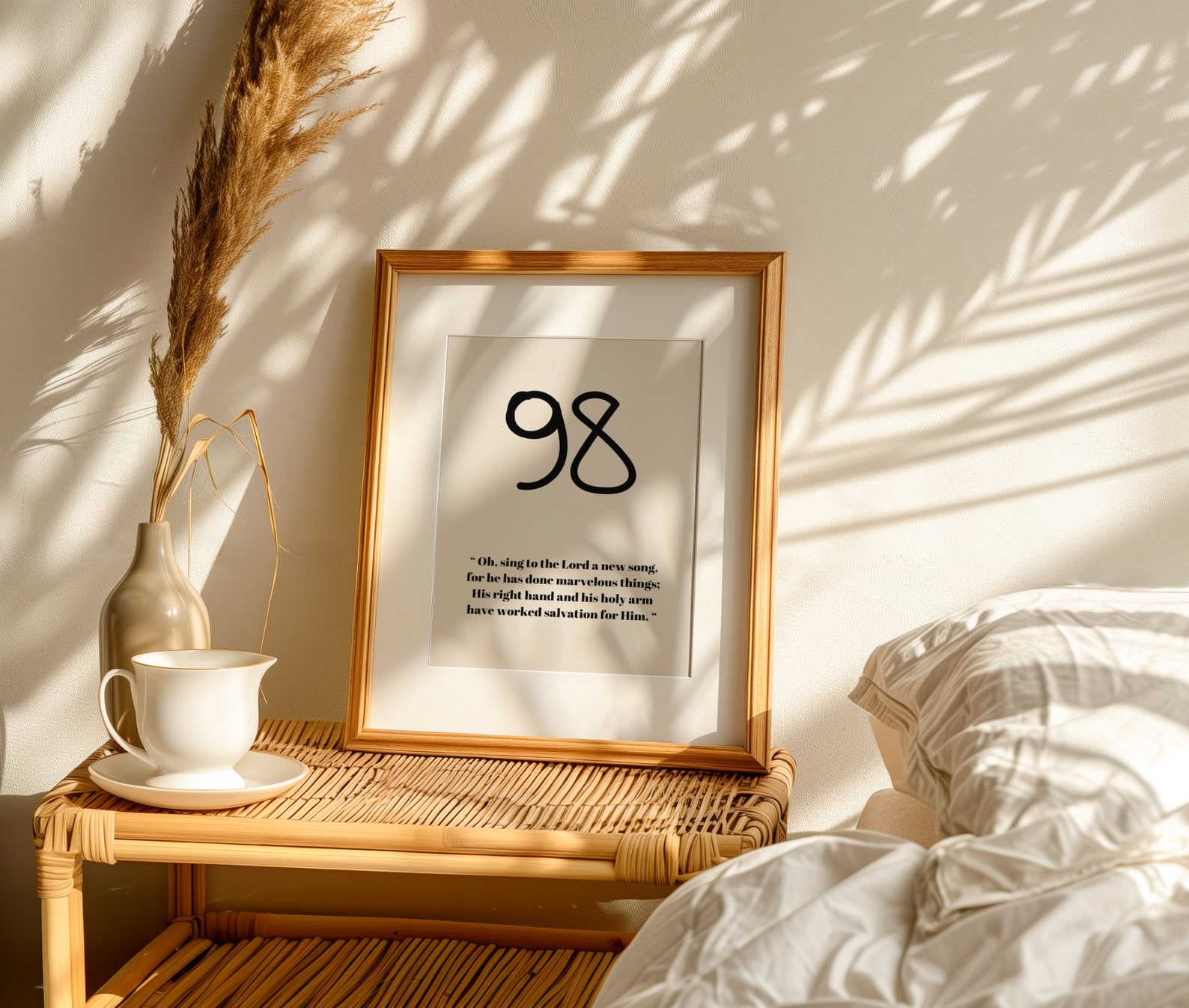 Psalm 98, Christian Wall Art Printable, Modern Scripture Art, Bible ...