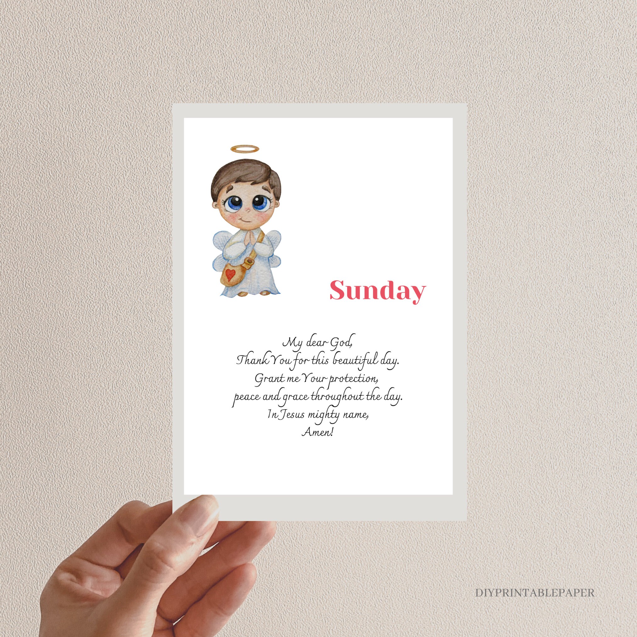 Printable Prayer Cards for Kids, Daily Morning Prayers for Kids ...