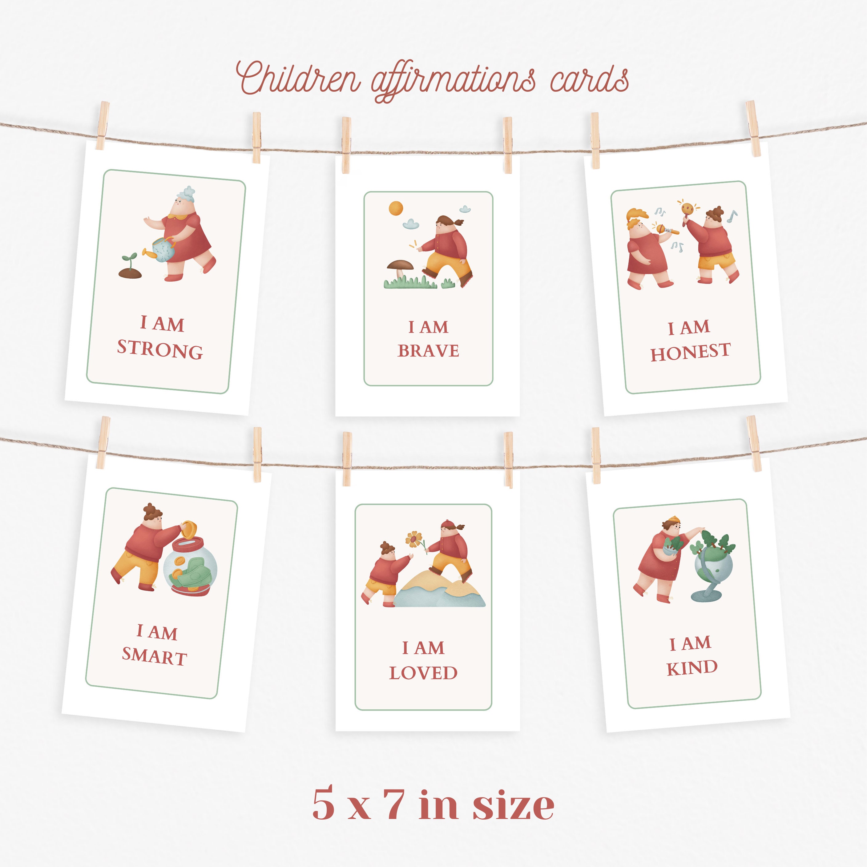 Affirmation Cards for Kids, Printable Children Affirmations Cards ...