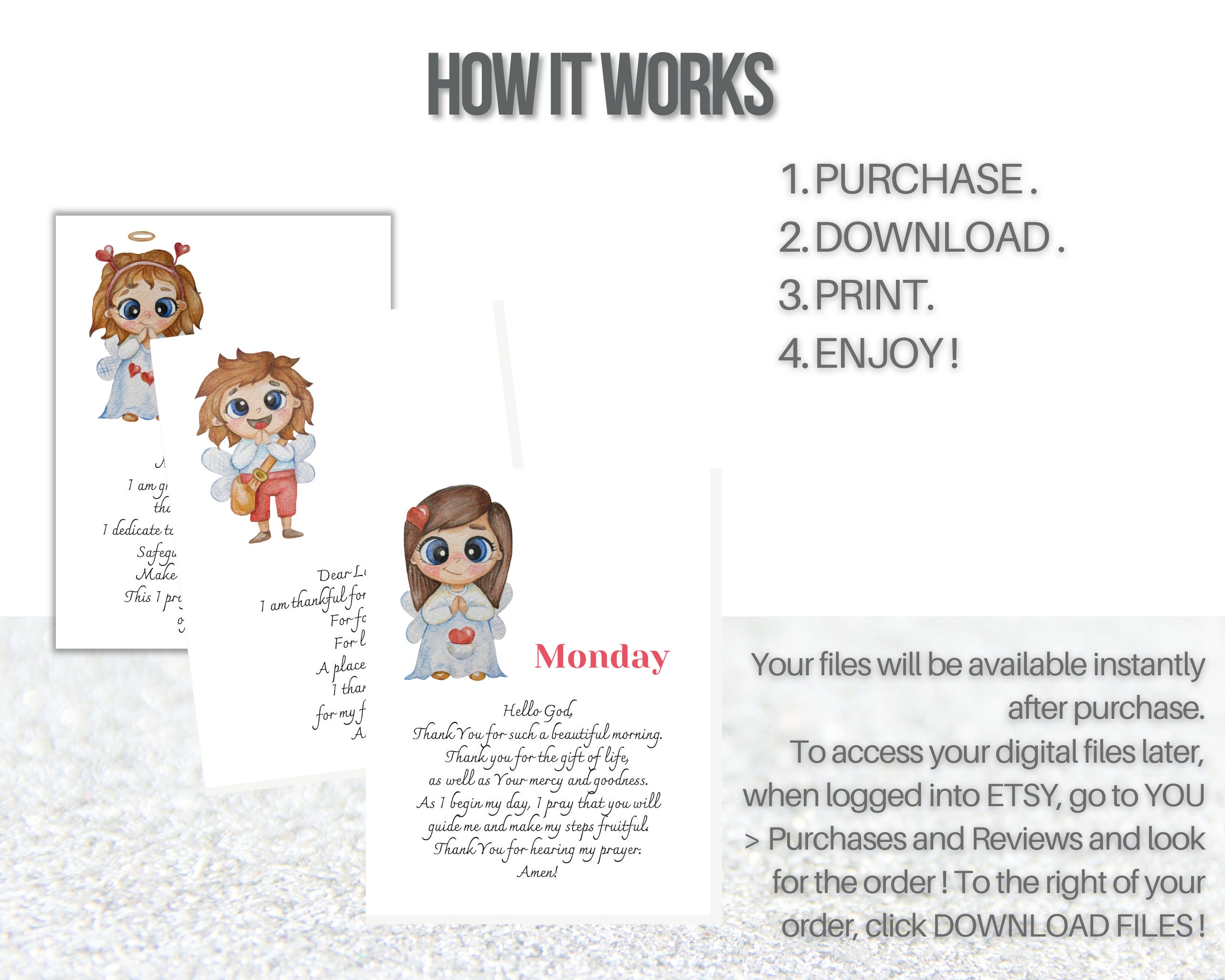 Printable Prayer Cards for Kids, Daily Morning Prayers for Kids ...