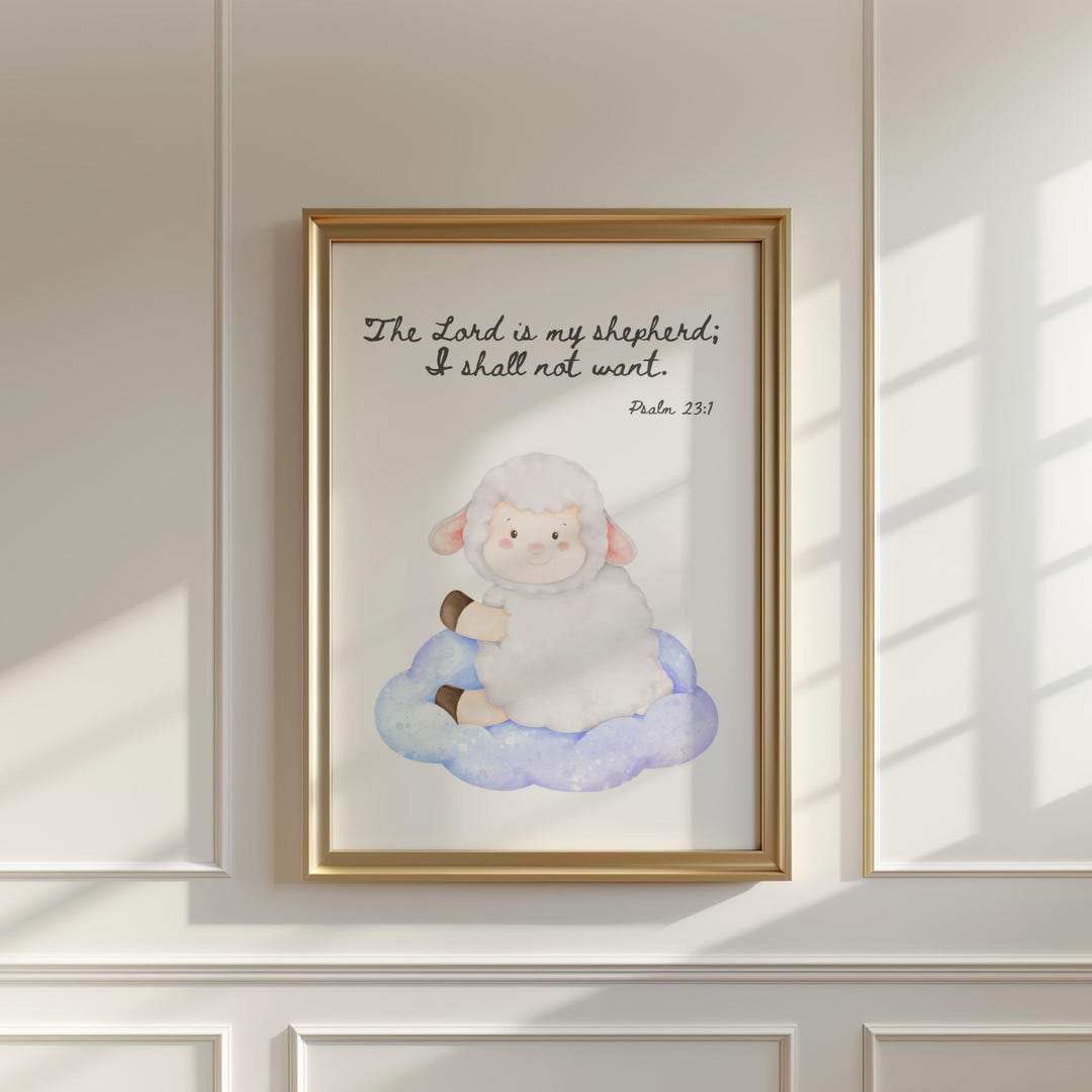 The Lord is My Shepherd, Psalm 23 Wall Art Kids, Christian Nursery ...