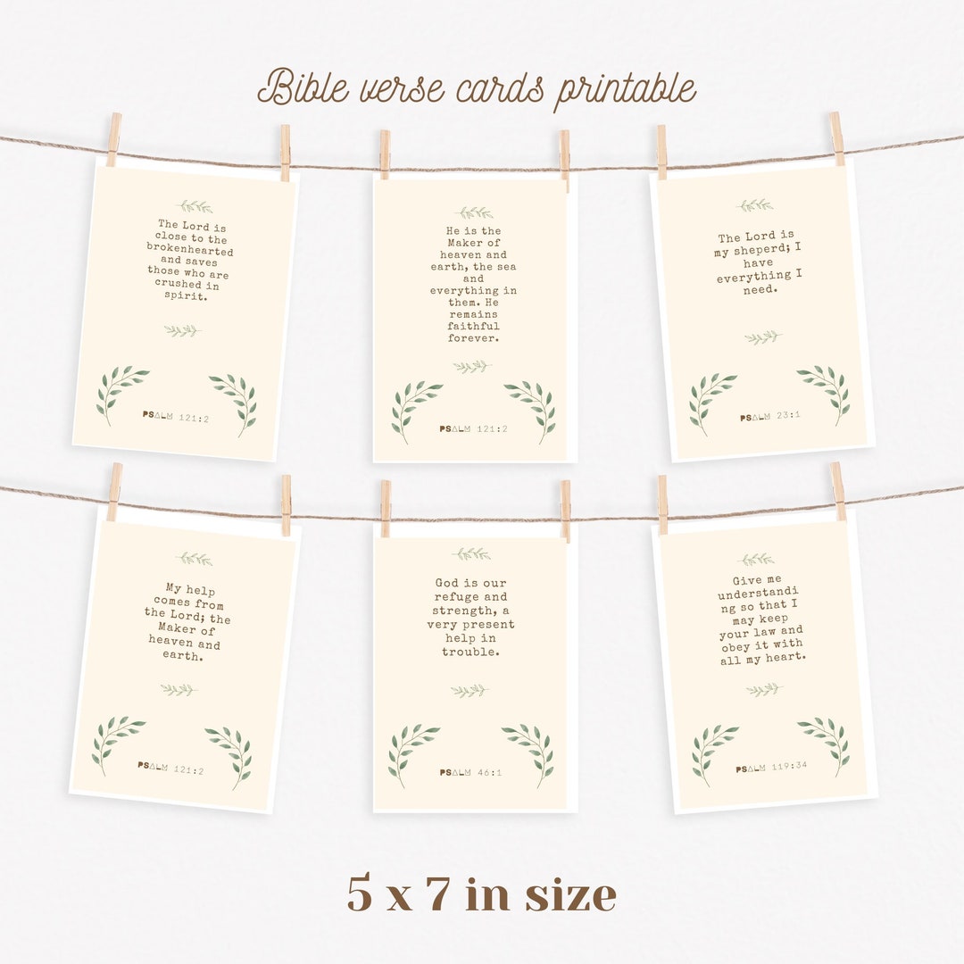 Bible Verse Cards Printable, Christian Cards Printable, Scripture Cards ...