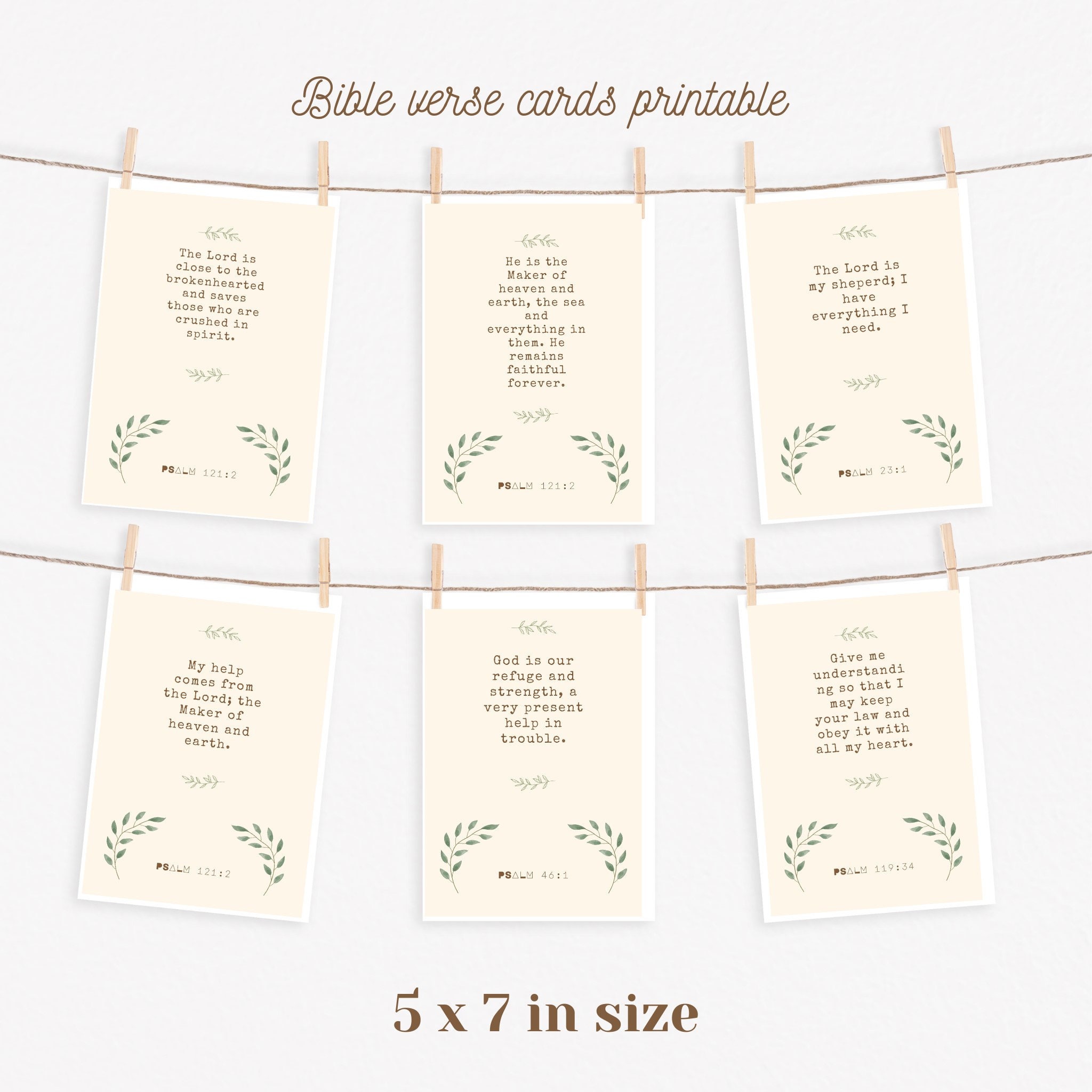 Bible Verse Cards Printable, Christian Cards Printable, Scripture Cards ...