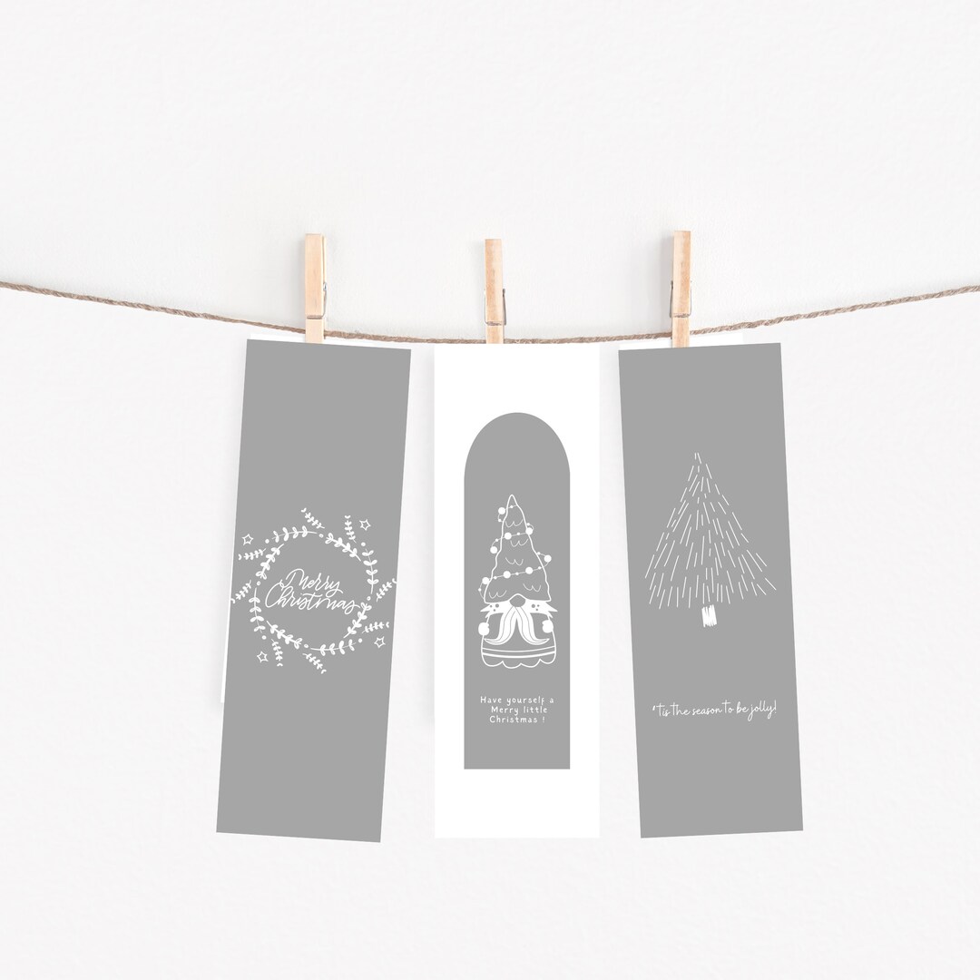 Printable Christmas Bookmark Minimalist Printable Bookmark Reading ...
