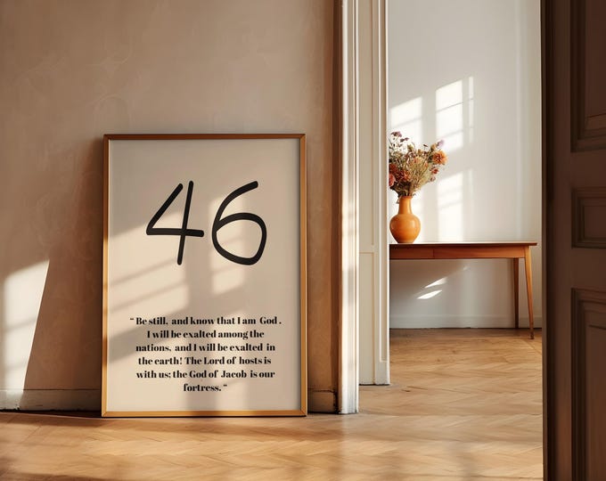 Abstract Scripture Christian Art Prints Psalm 46 Set of 3 PRINTED Be ...