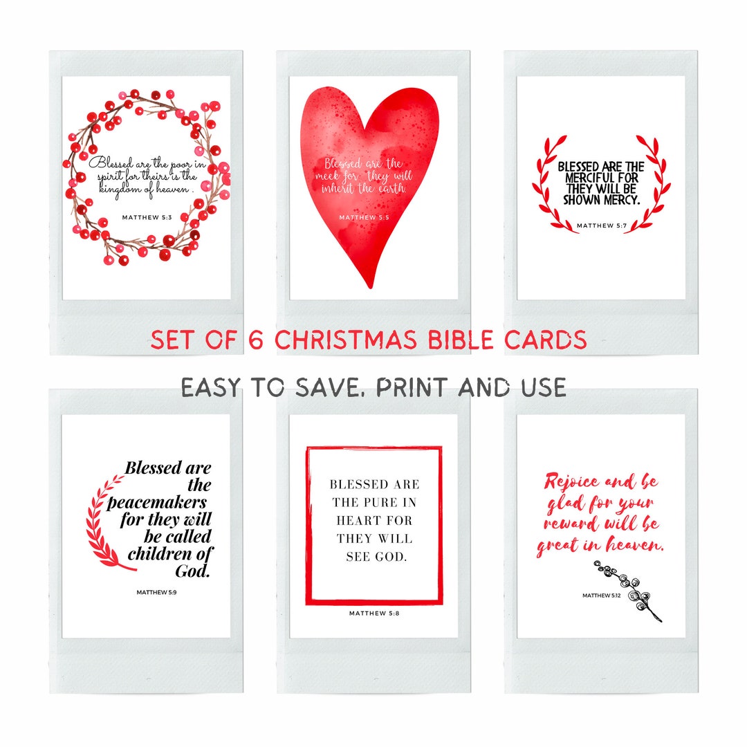 Christmas Bible Verse Printable Cards Scripture Christmas - Etsy