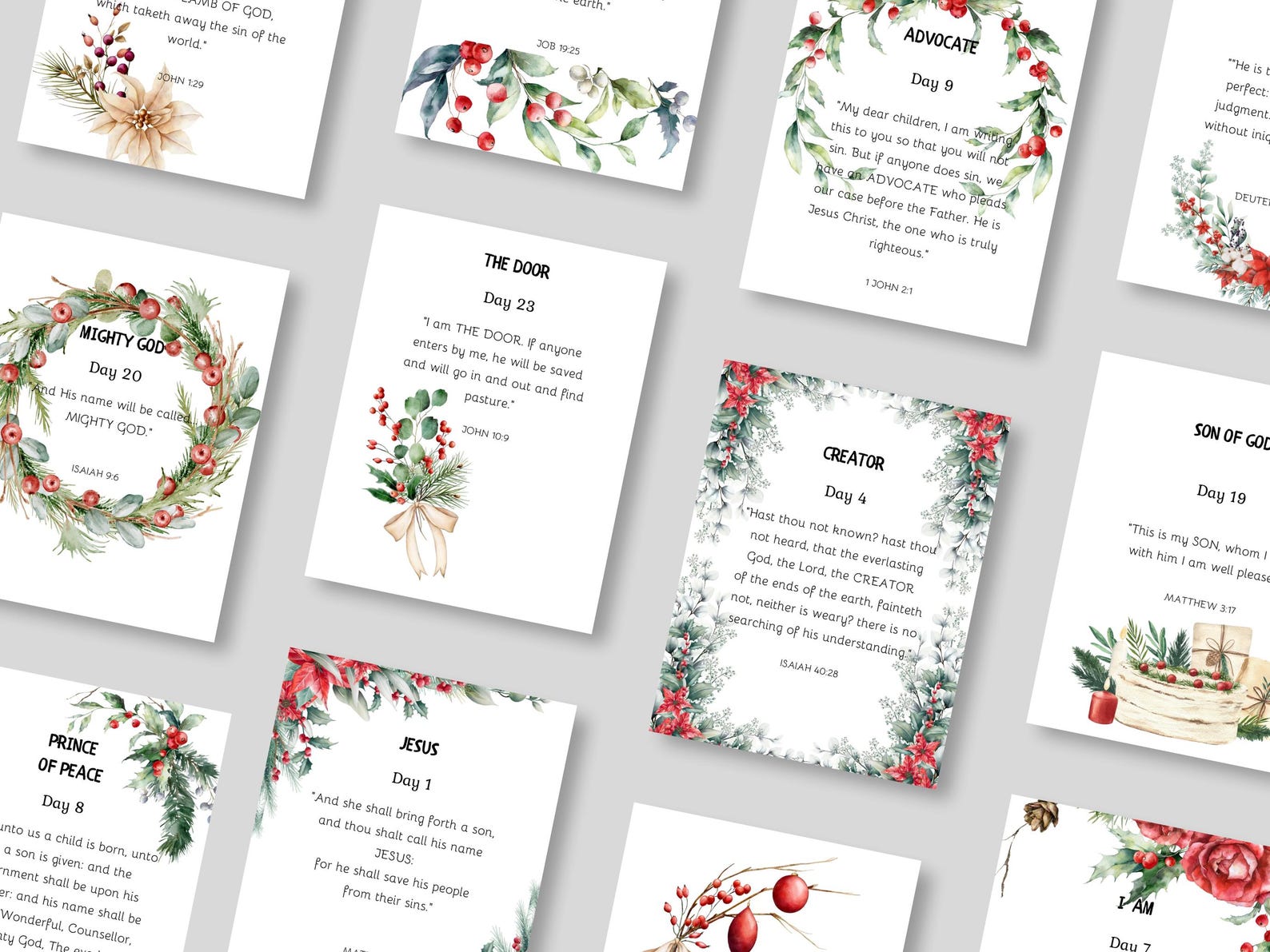 Names of Jesus, Printable Christmas Advent Calendar for Kids, Bible ...