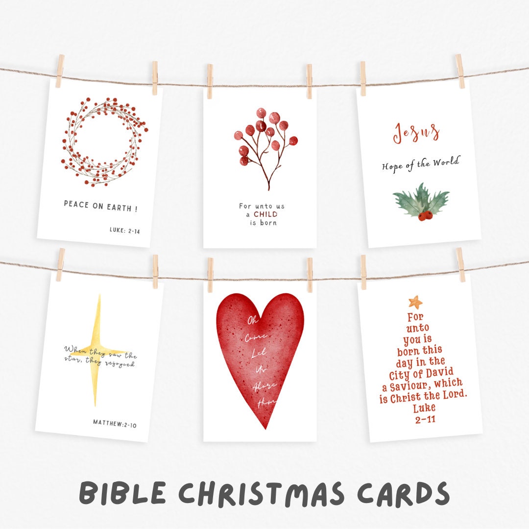 Set of 8 Christmas Cards, Christmas Bible Verse Cards, Christmas ...