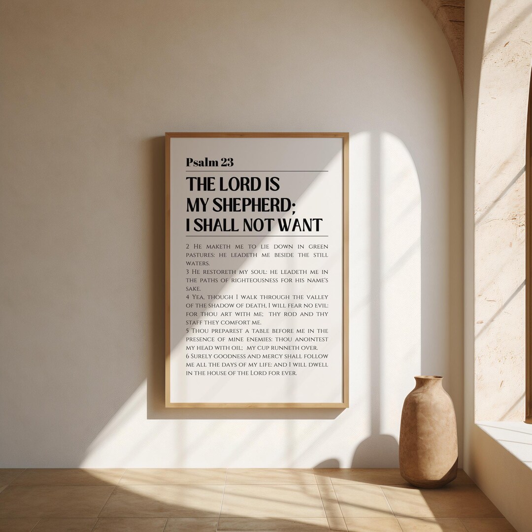 Psalm 23, Psalm 23 Poster, the Lord is My Shepherd Print, Bible Verse ...