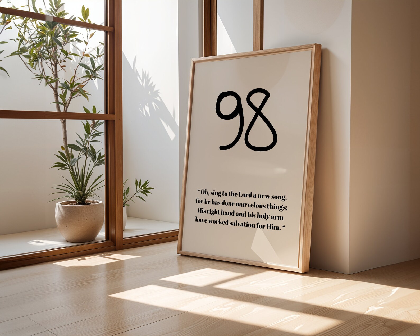 Psalm 98, Christian Wall Art Printable, Modern Scripture Art, Bible ...