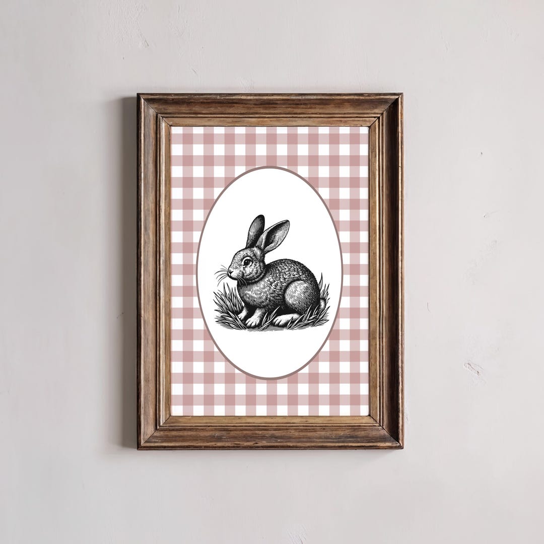 Cute Easter Rabbit, Vintage Easter Bunny Sketch Print, Easter Bunny ...