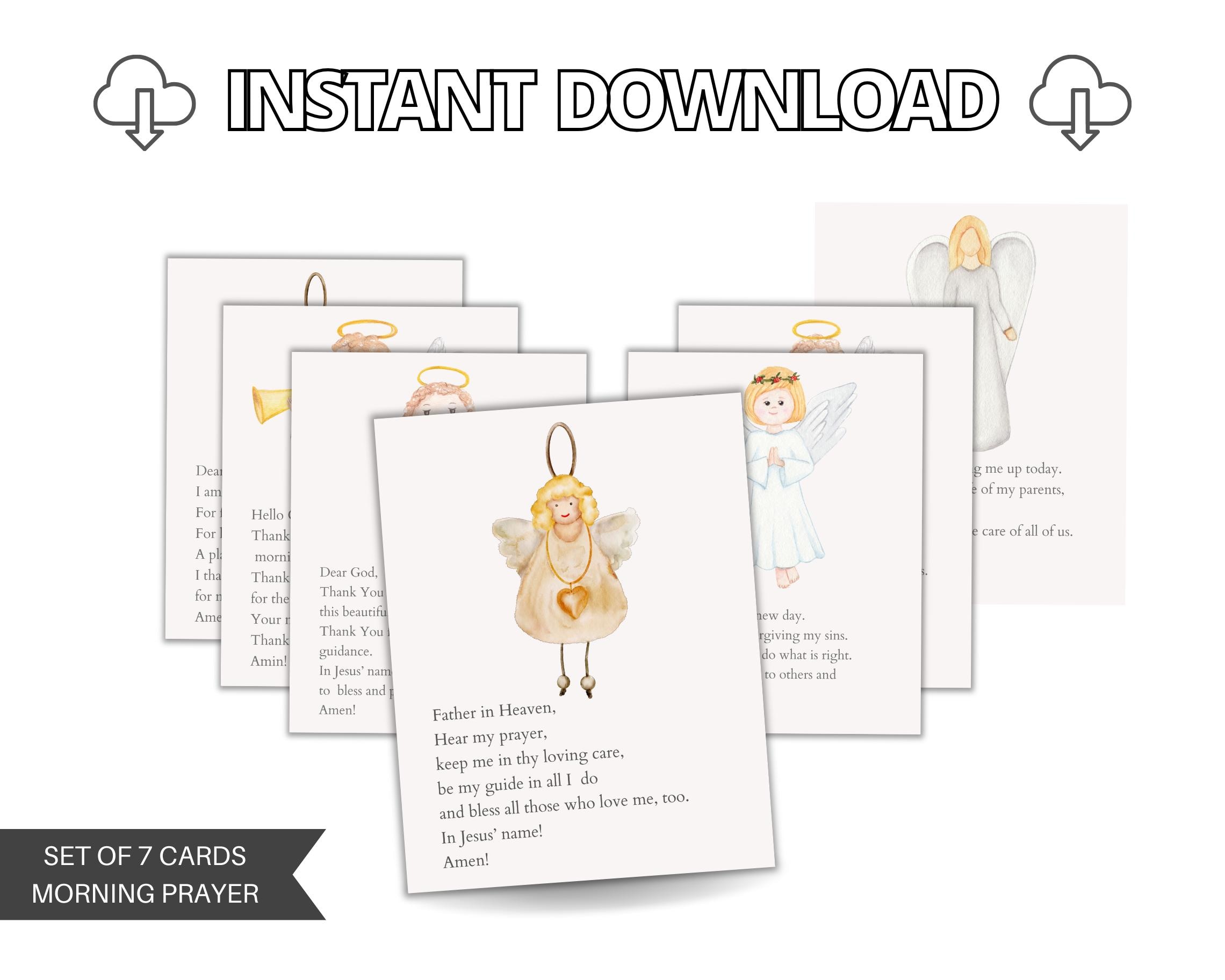 Printable Morning Prayer Cards for Kids: Catholic Sunday School ...