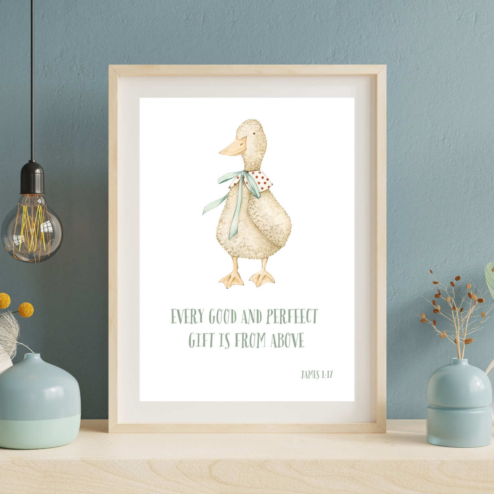 Silly Goose Poster, Cute Goose Illustration, Christian Nursery Art ...