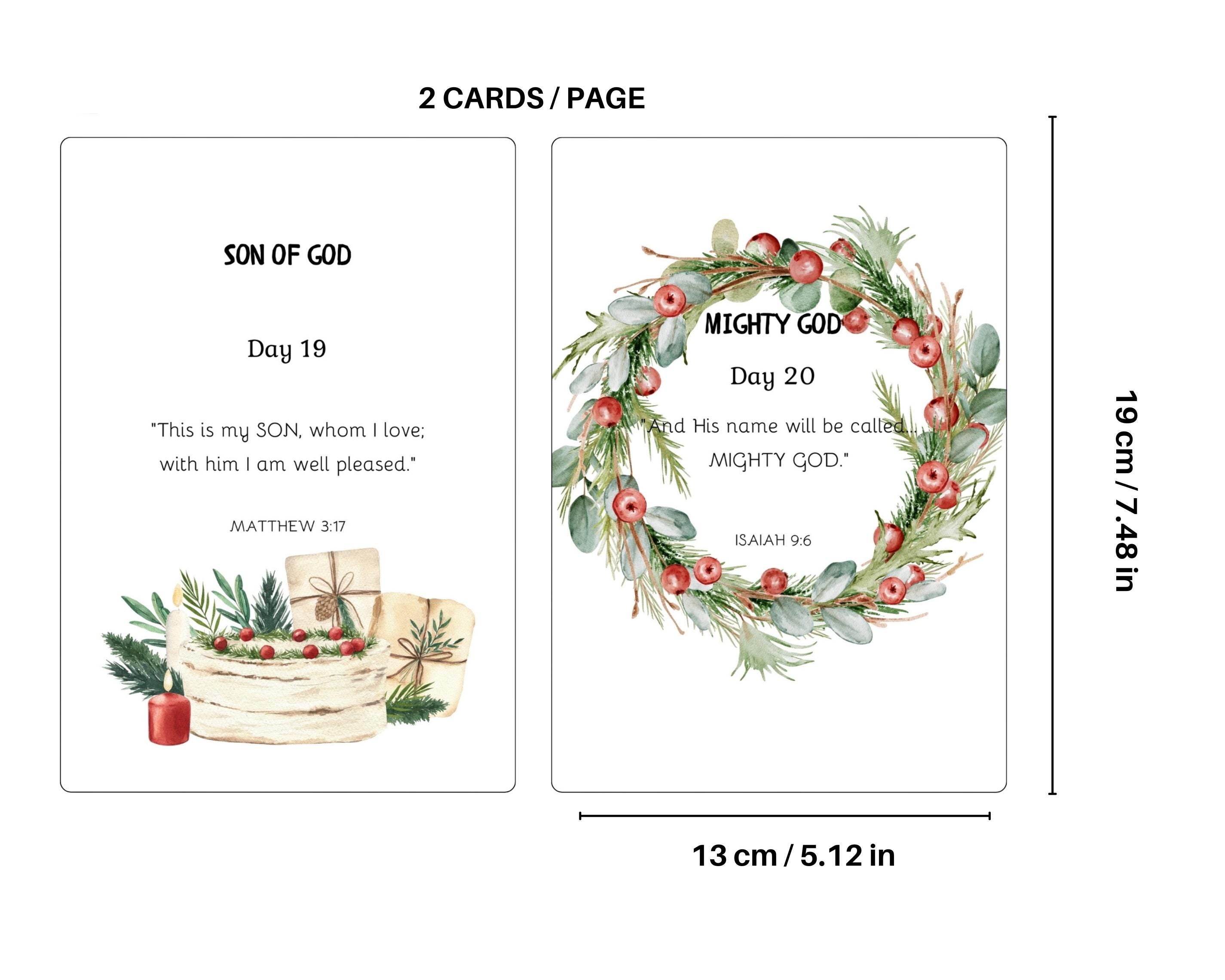 Names of Jesus, Printable Christmas Advent Calendar for Kids, Bible ...