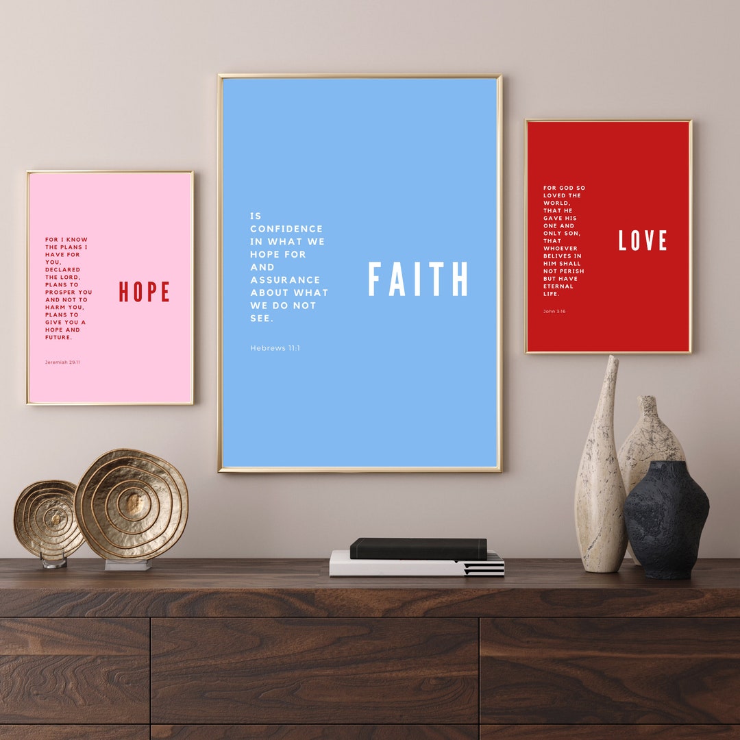 Scripture Wall Art Bible Verses Wall Art John 3 16 Hebrews 11 1 Jeremiah 29 11 Faith Hope