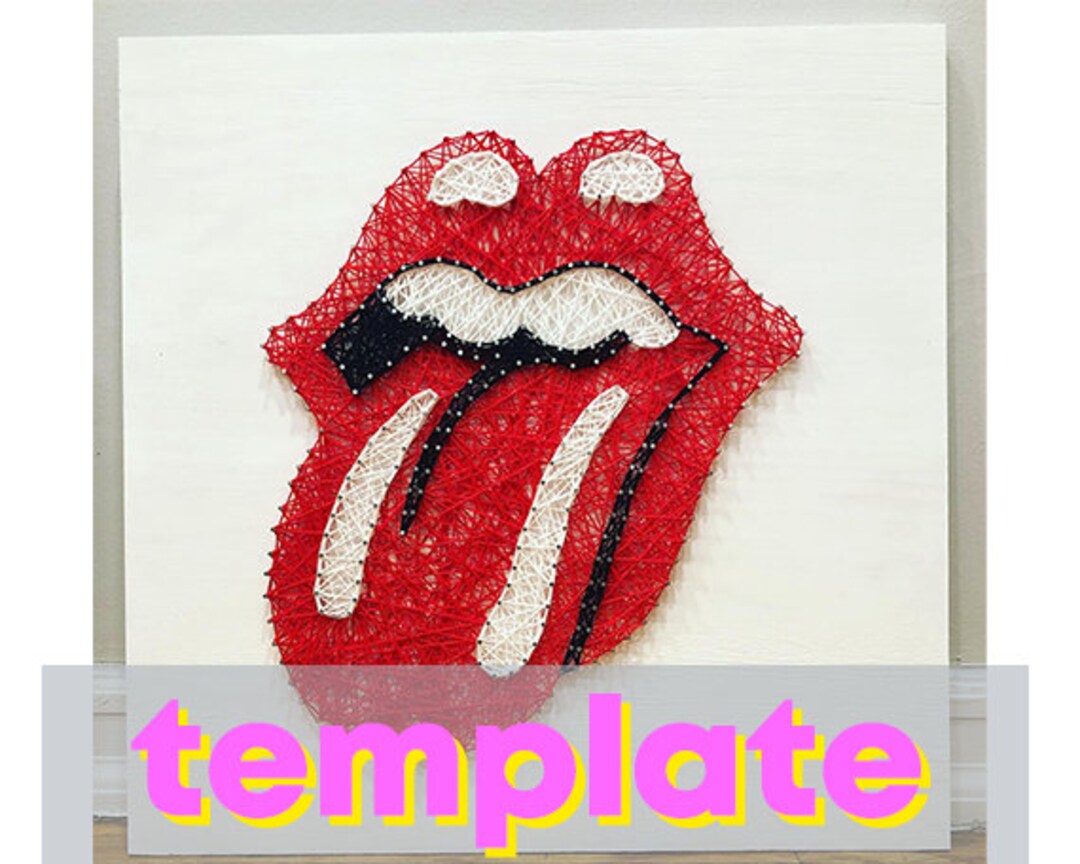 Rolling Stones String Art PATTERN DIY Old-school Rock Adult Art Craft ...