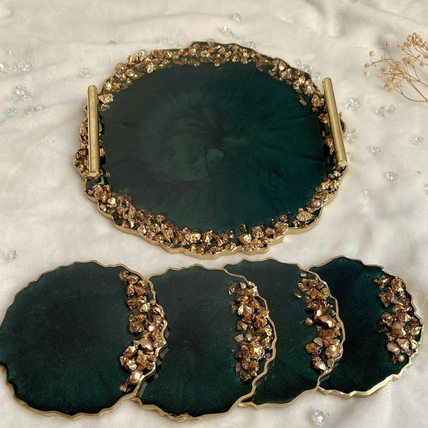 Tray and Coasters - Etsy