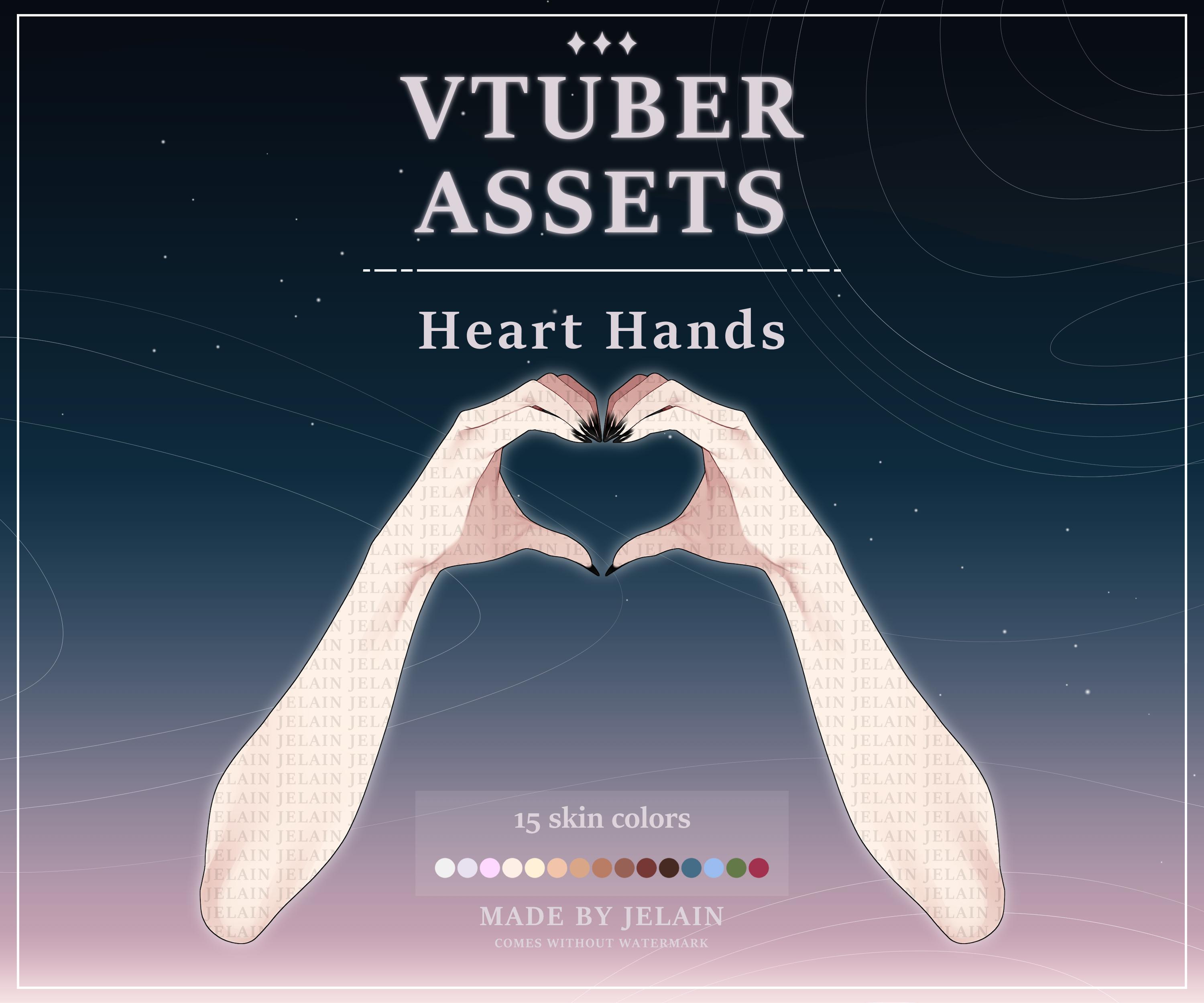 Vtuber Heart Hands Asset Vtuber Asset Layerable PNG for Vtube Studio ...