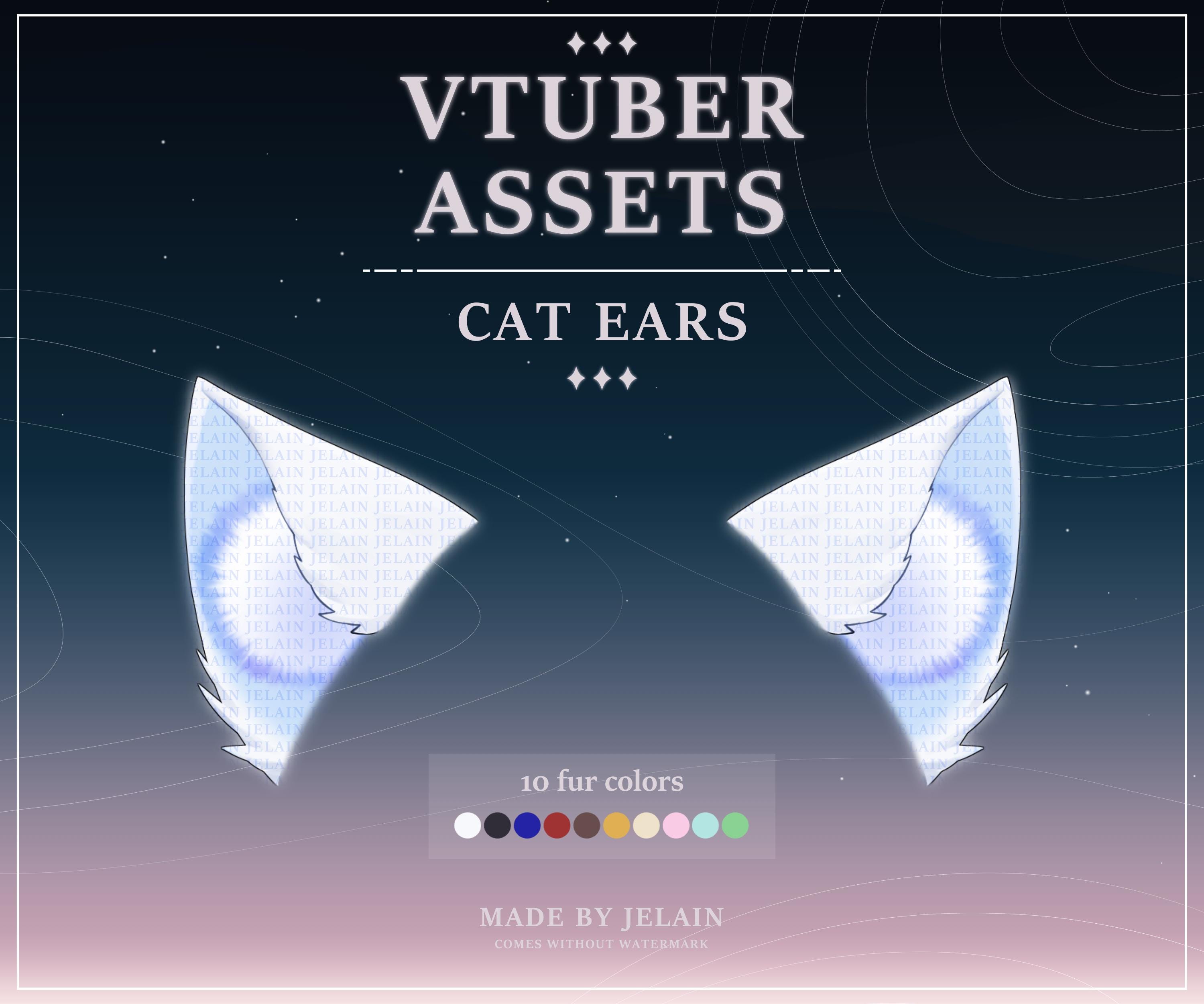 Vtuber Cat Ears Asset Vtuber Asset Layerable PNG for Vtube Studio OBS ...