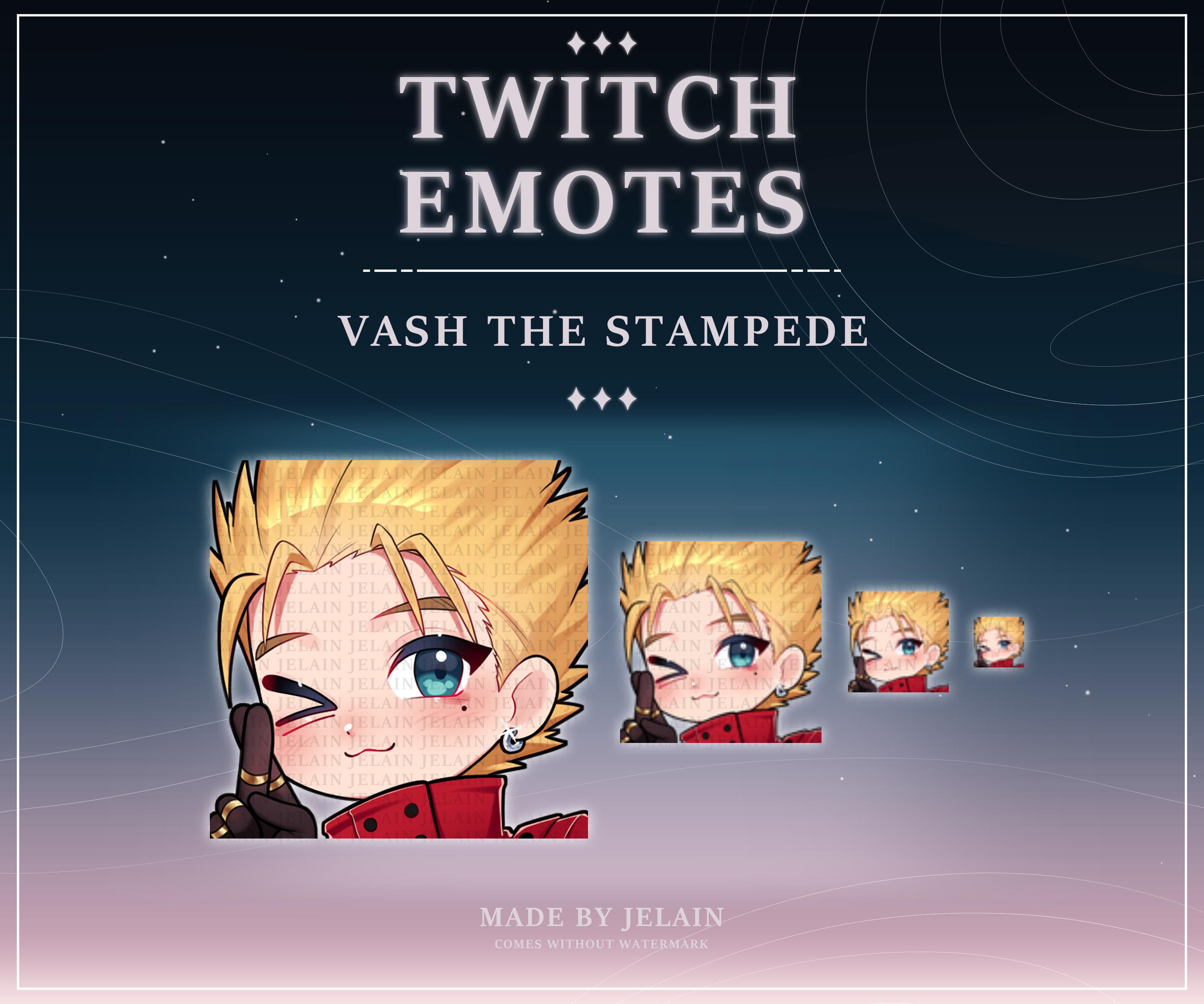 Vash the Stampede Emote Twitch Emote Discord Emote Different Sizes - Etsy
