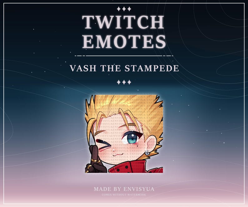 Vash the Stampede Emote | Twitch Emote | Discord Emote | Different ...