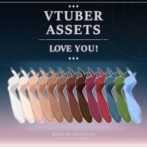 Vtuber Heart Hand Fingers Asset | Vtuber Asset | Layerable PNG for ...