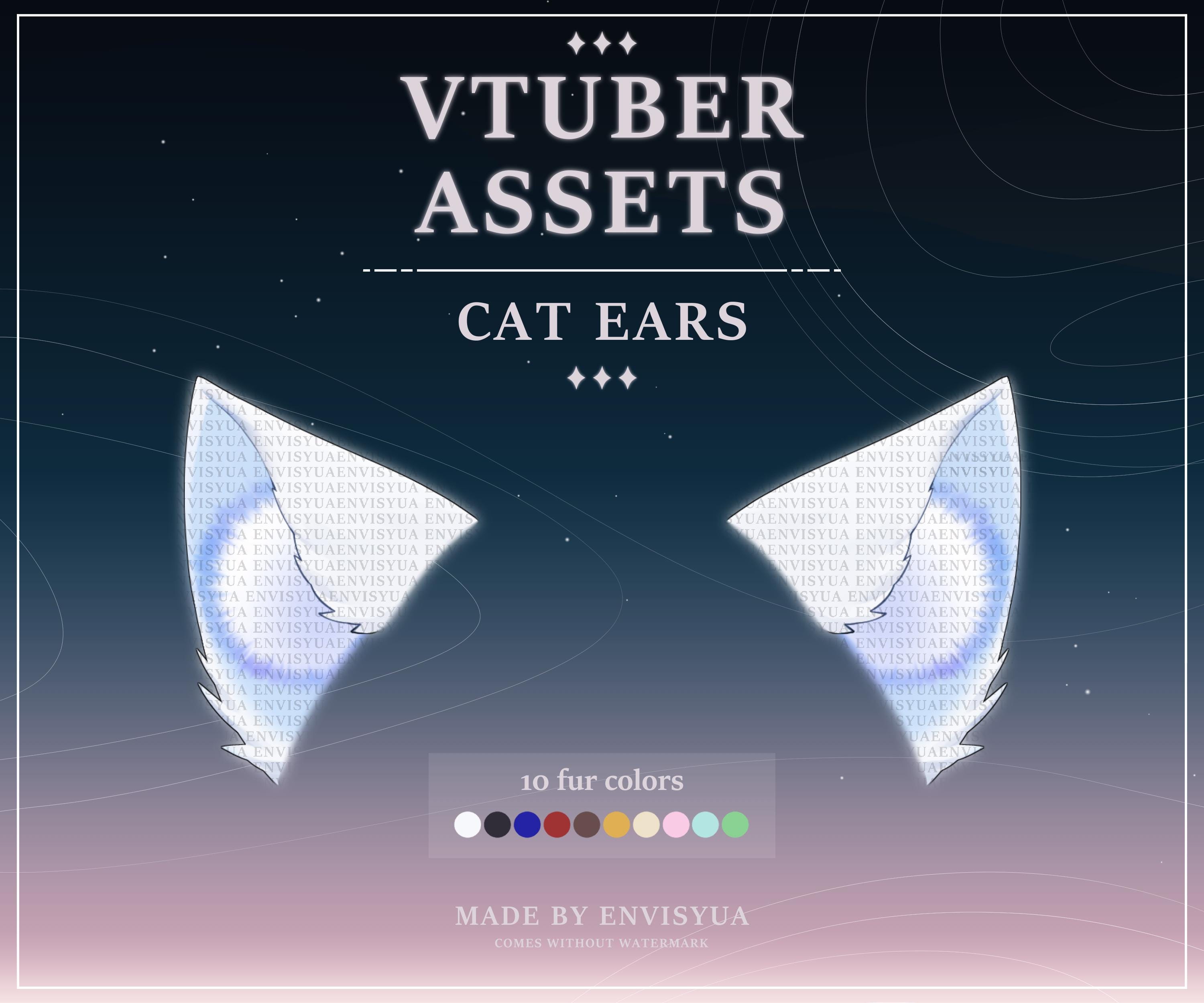 Vtuber Cat Ears Asset | Vtuber Asset | Layerable PNG for Vtube Studio ...