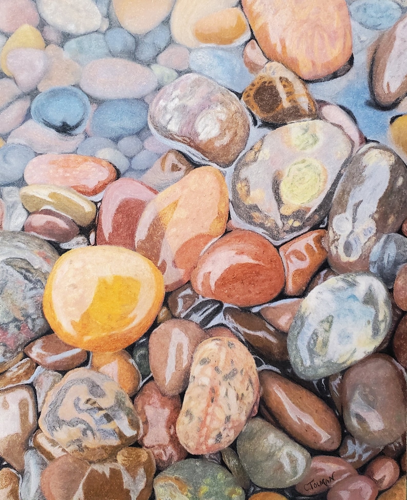Lake Superior Shore Rocks Water Nature Calm Colorful Stones Colored ...