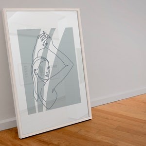 Elegant Woman Line Art Printable, Minimalist Female Portrait, Modern ...