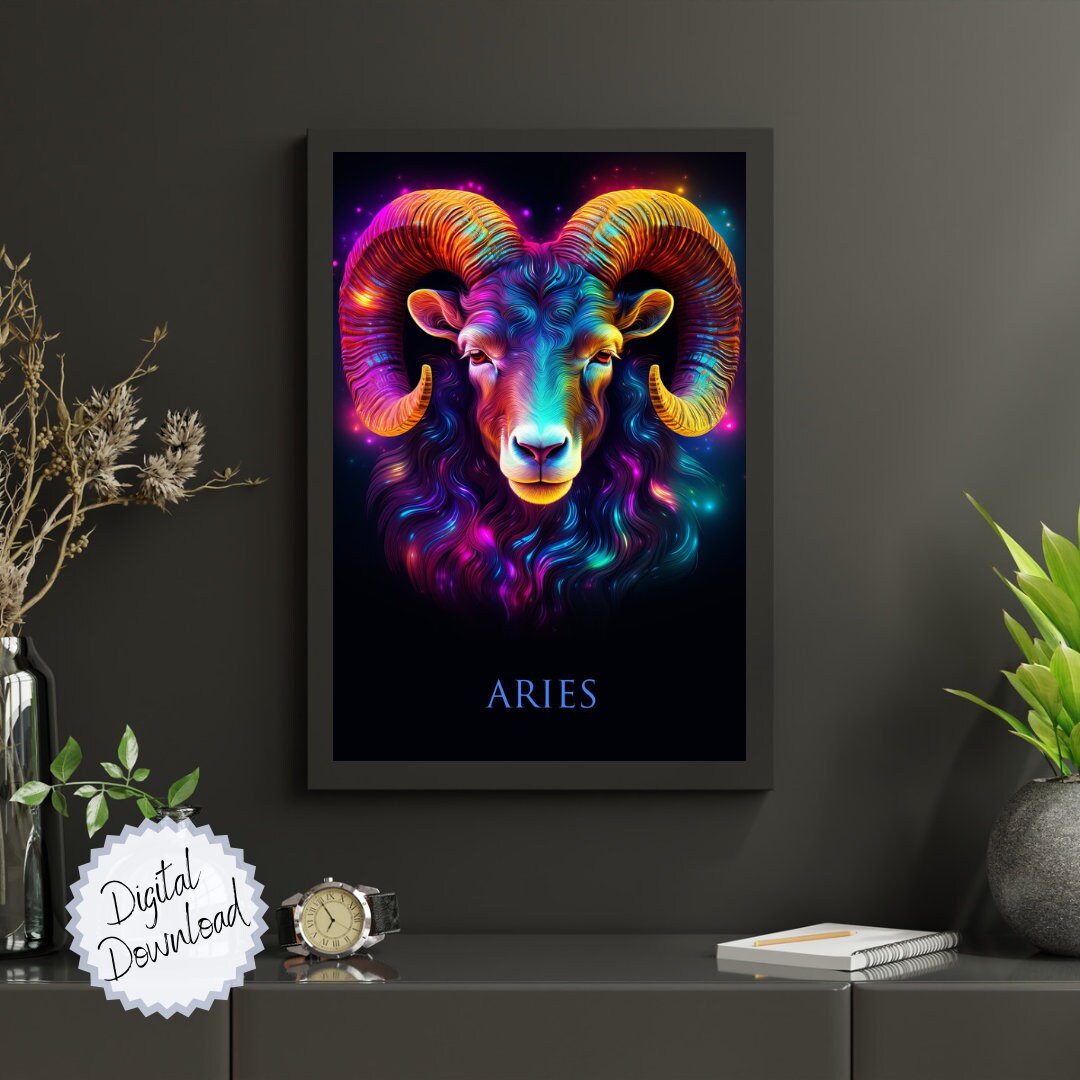 Aries Wall Art | Zodiac Sign Poster | Aries - Etsy