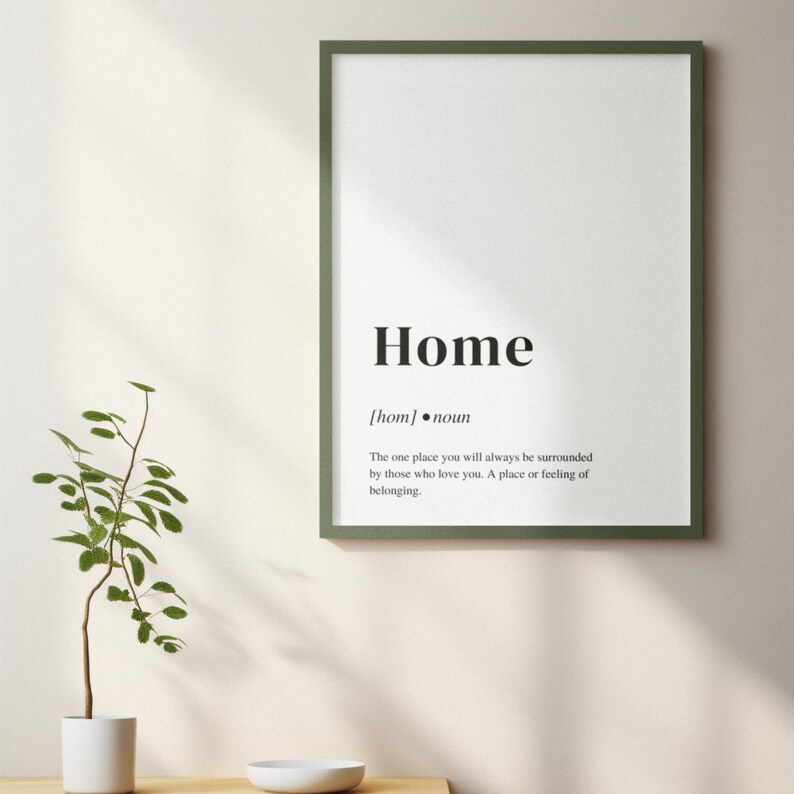 Home Definition Print, Home Print, Minimalist Print, Quote Print ...