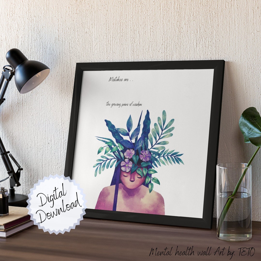 Mistakes Printable Wall Art, Mental Health Wall Art, Therapy Decor ...