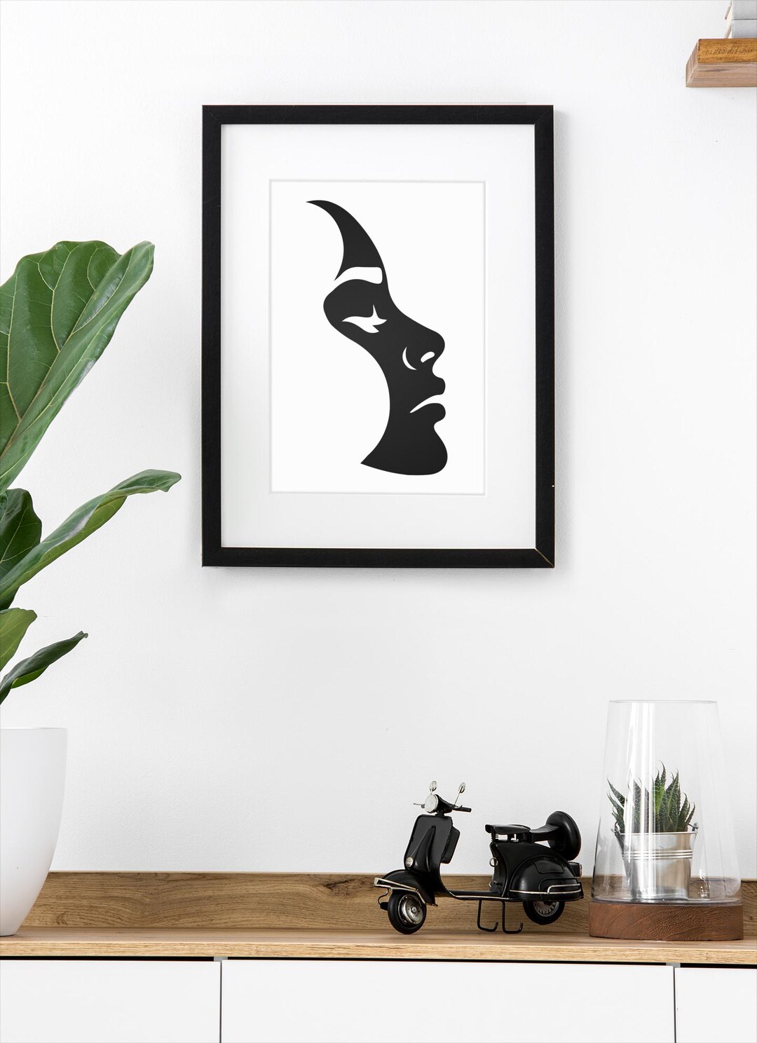 Abstract African Woman Silhouette Art | Black and White Printable Wall ...