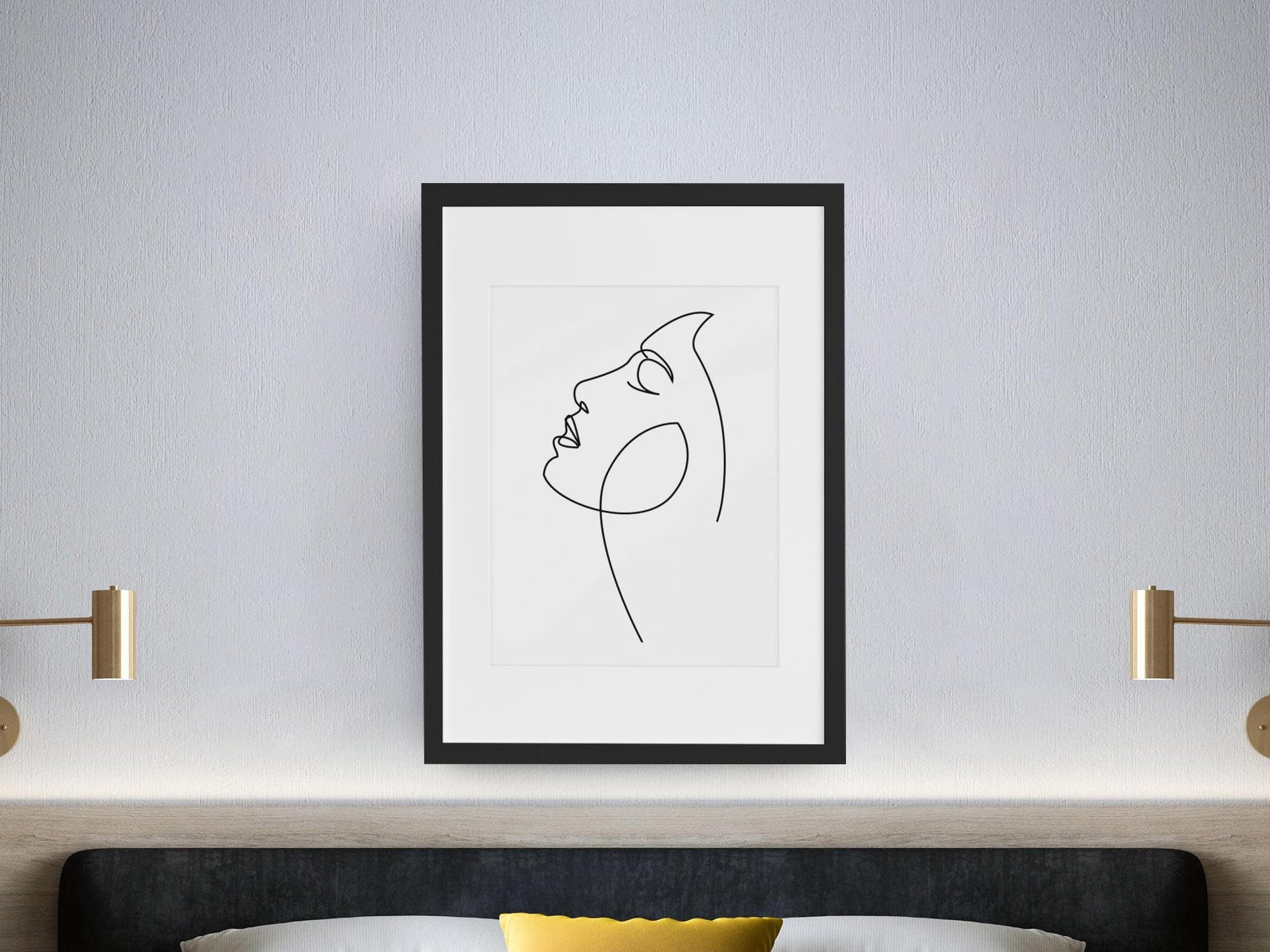 Minimalist Line Art Print, Abstract Woman's Face Wall Art, Modern One ...