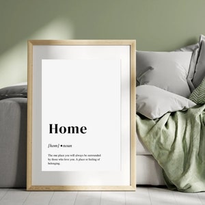Home Definition Print, Home Print, Minimalist Print, Quote Print ...
