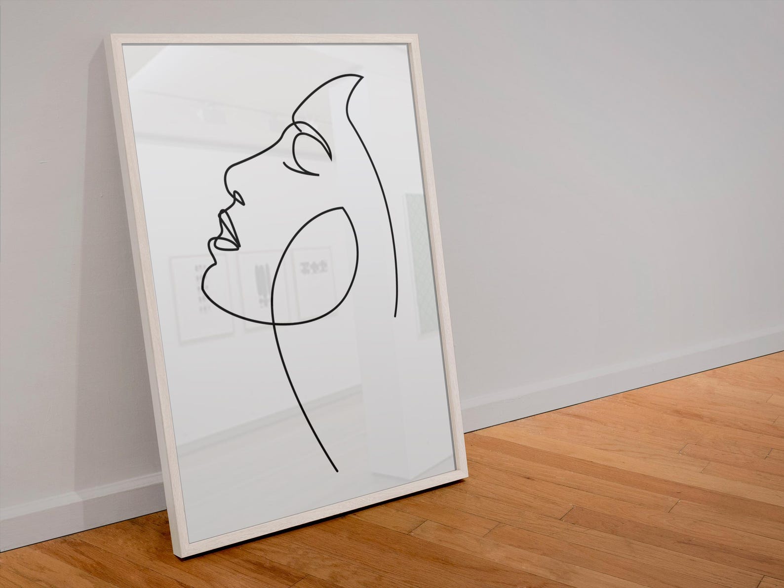 Minimalist Line Art Print, Abstract Woman's Face Wall Art, Modern One ...