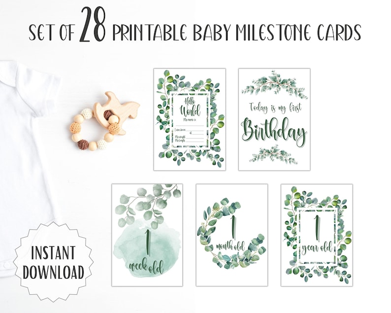 Printable Monthly Baby Milestone Cards Keepsake Milestone - Etsy