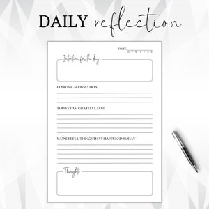 Daily and Monthly Reflection Review Pages, Printable Daily Journal ...