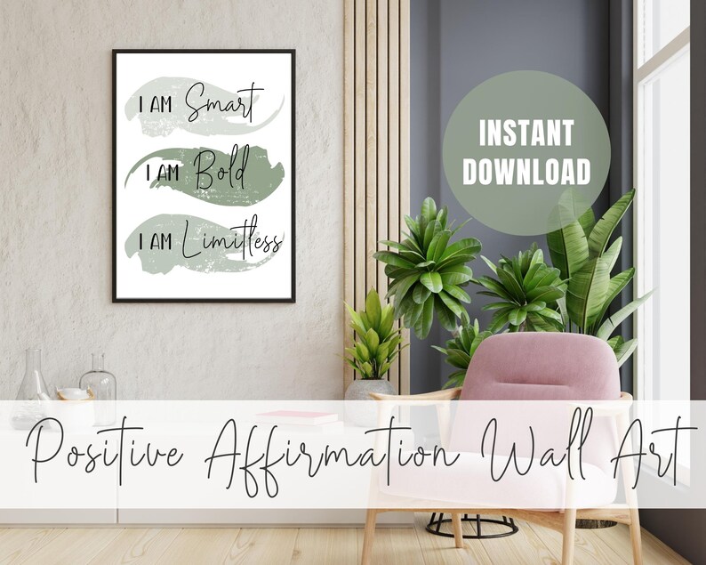 Printable Positive Affirmation Wall Art Encouragement Poster - Etsy