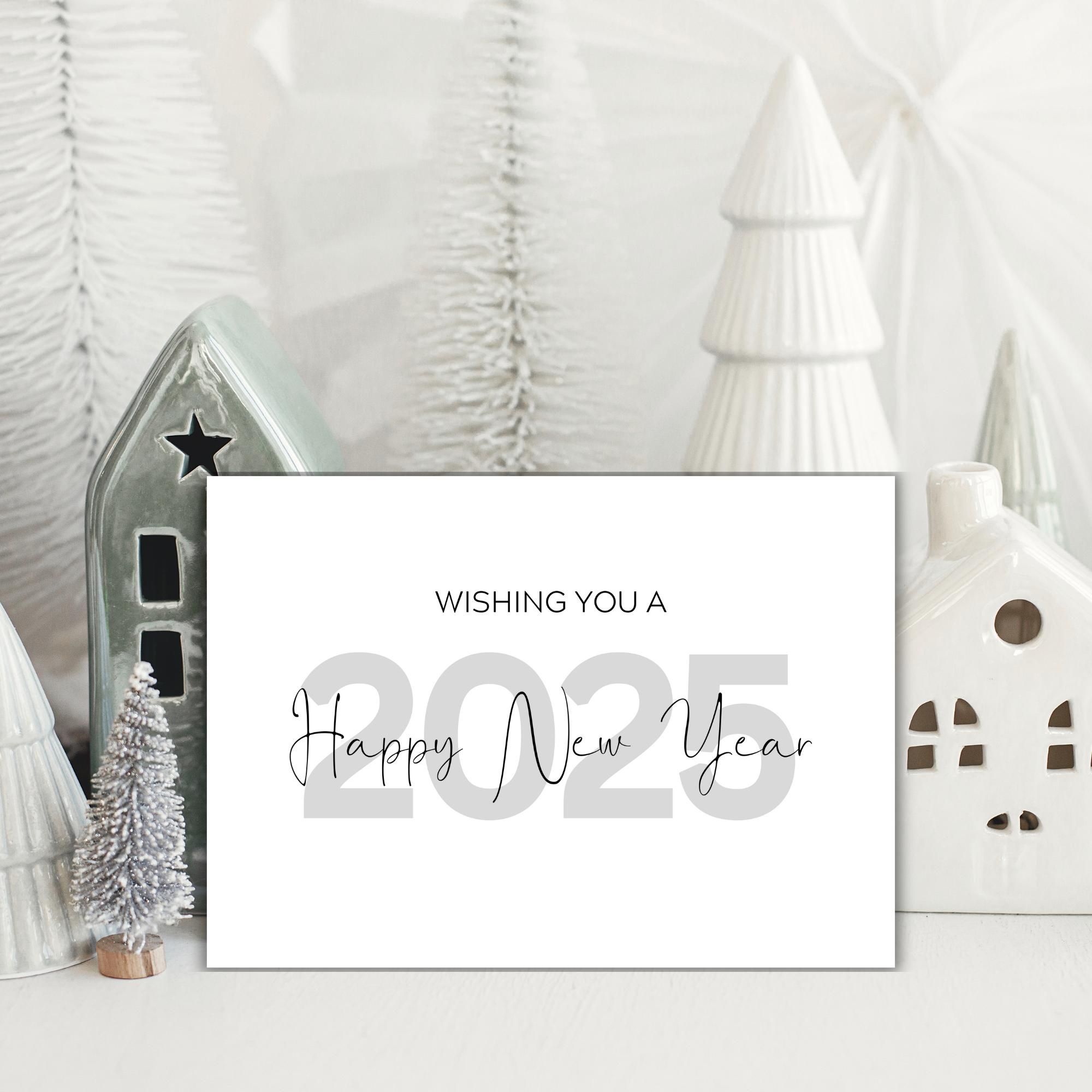 Printable Happy New Year 2025 Card | Instant Download Postcard | New ...